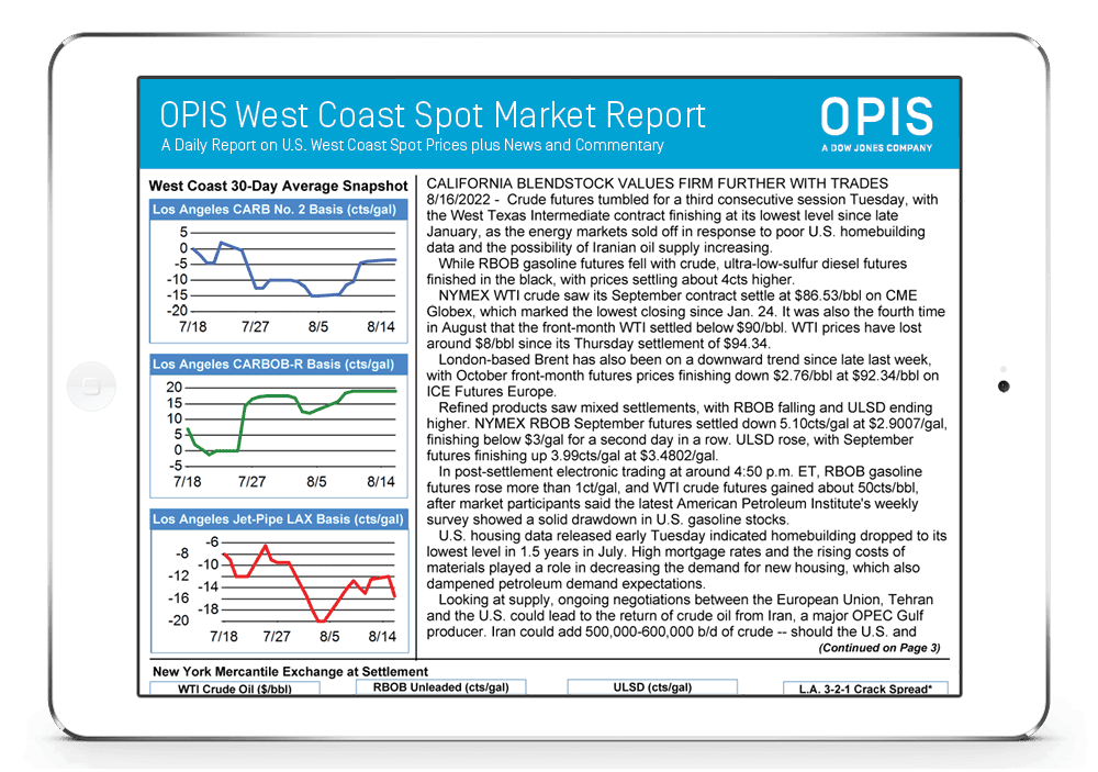 Exploring OPIS' Latest Insights into West Coast Pipeline Space Pricing